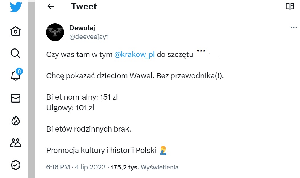 151 zł za bilet do muzeum. Kraków droższy od reszty Polski i... świata